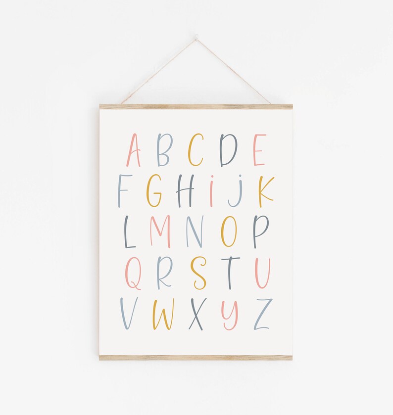 Alphabet Poster ABC Wall Art Alphabet Print Nursery Decor - Etsy