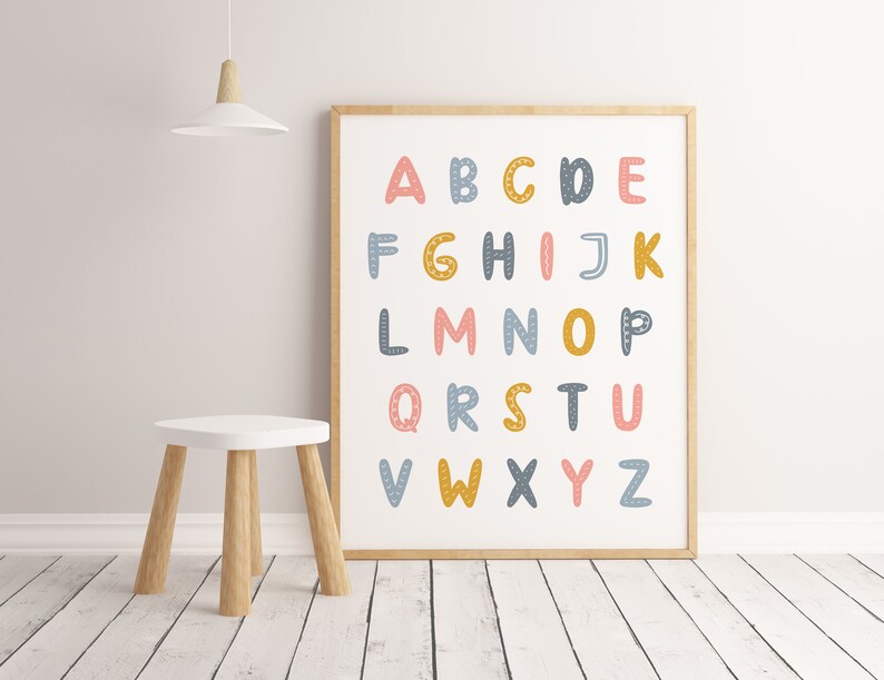ABC Printable ABC Wall Art Alphabet Poster Nursery Decor - Etsy