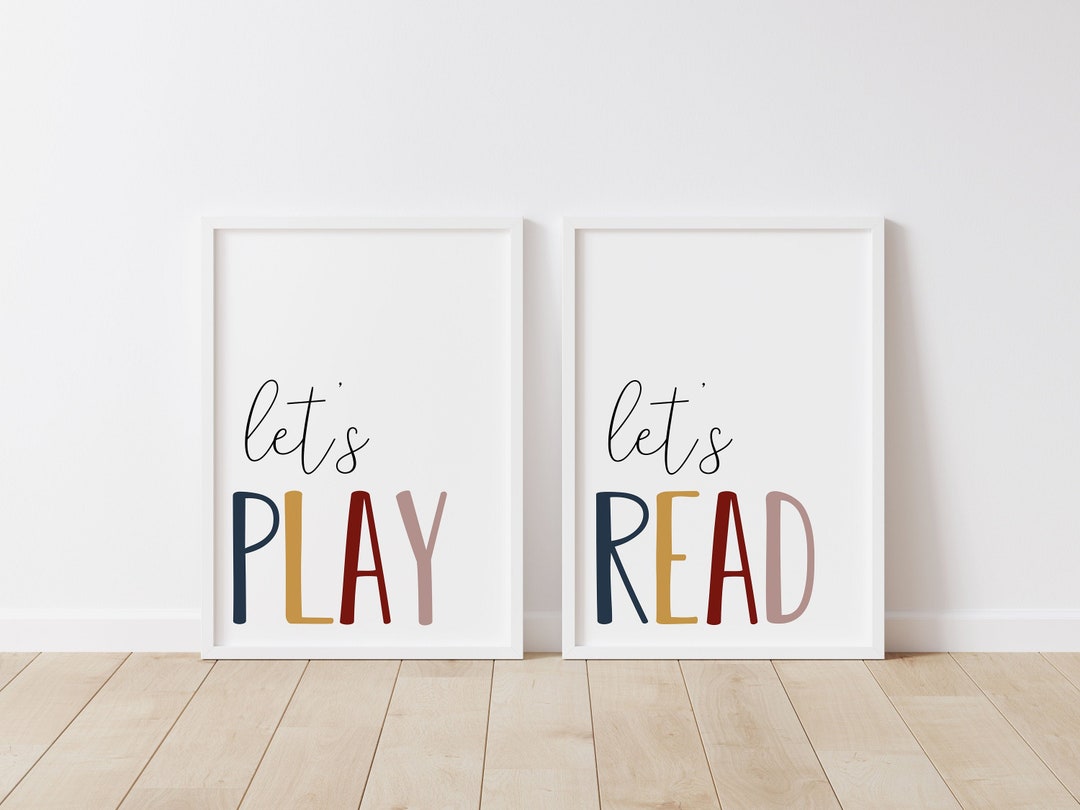 DIGITAL FILES, Set of 2 Playroom Prints, Playroom Decor, Let's Play ...