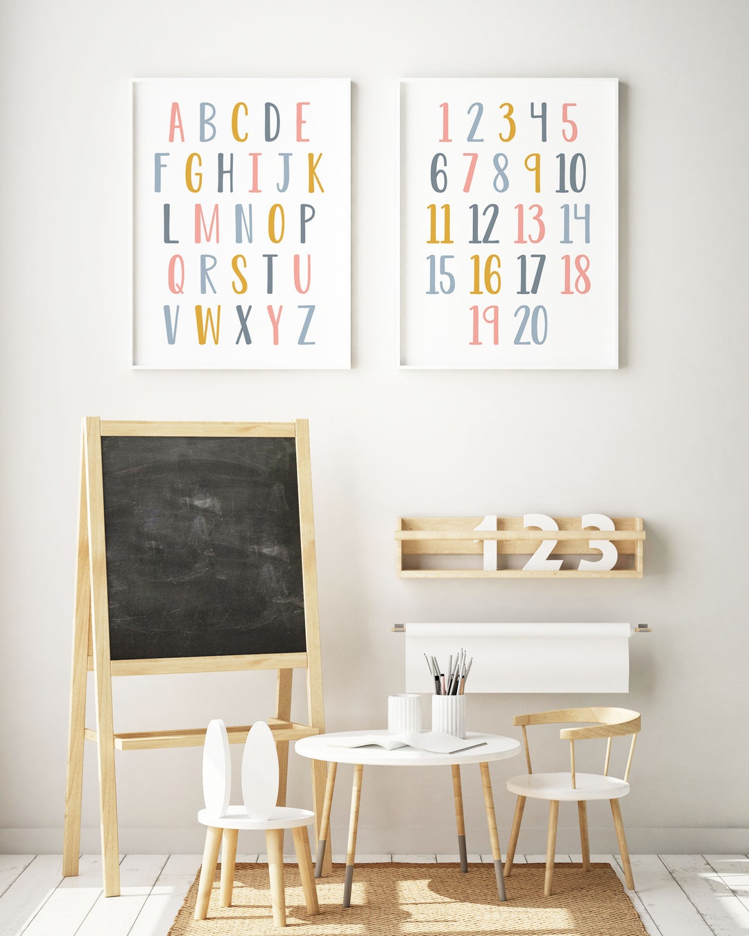 Alphabet and Numbers Poster Set, Classroom Decor (digital Files) - Etsy