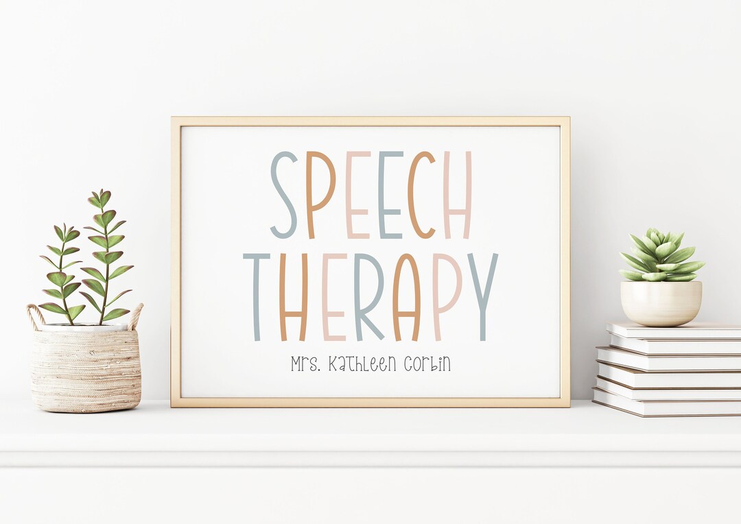 DIGITAL FILE, Personalized Speech Therapy Sign, Speech Therapy Print ...