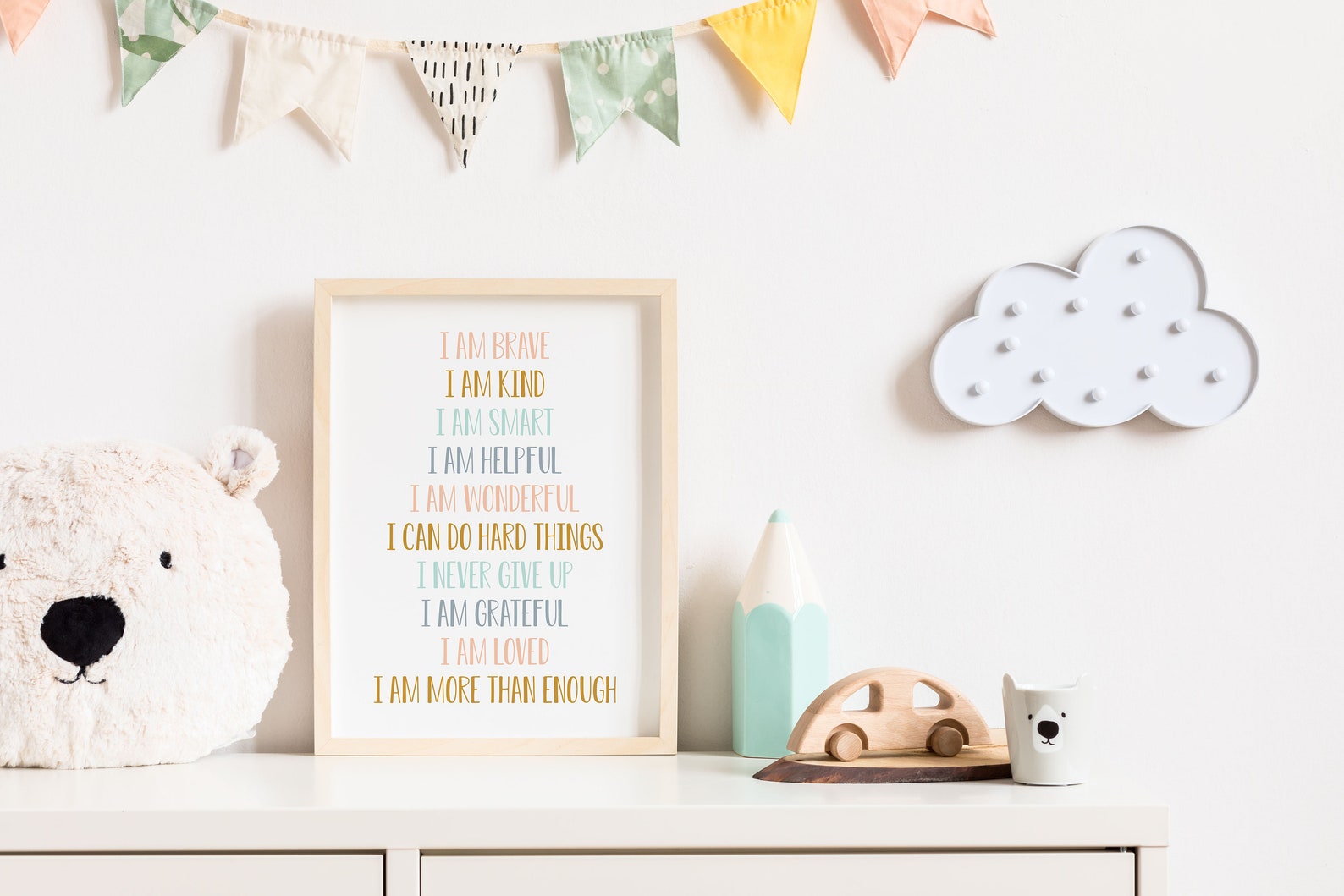 DIGITAL FILE Words of Affirmation Wall Art I Am Quotes | Etsy