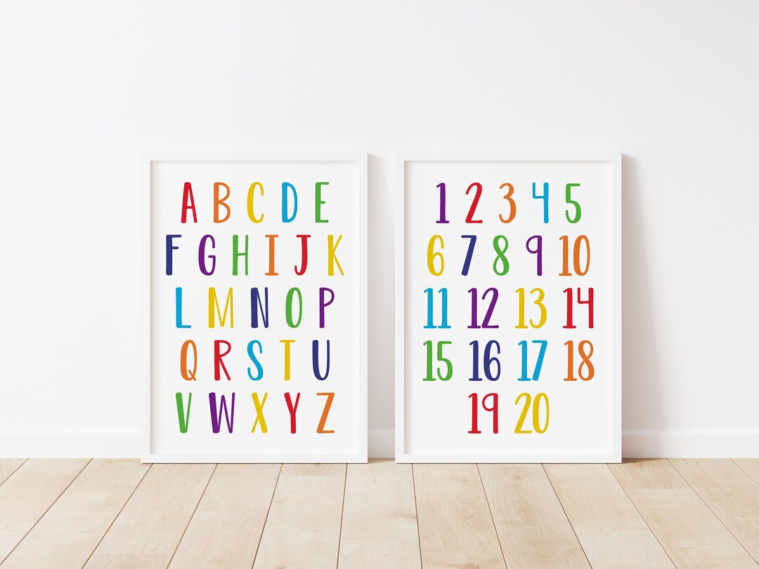 DIGITAL FILES, Alphabet Poster, Alphabet Print, Numbers Print, Numbers ...