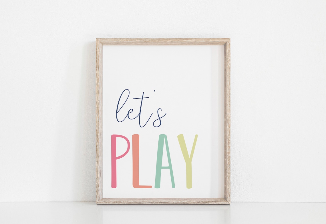 Let's Play Printable Let's Play Sign Kids Wall Art | Etsy