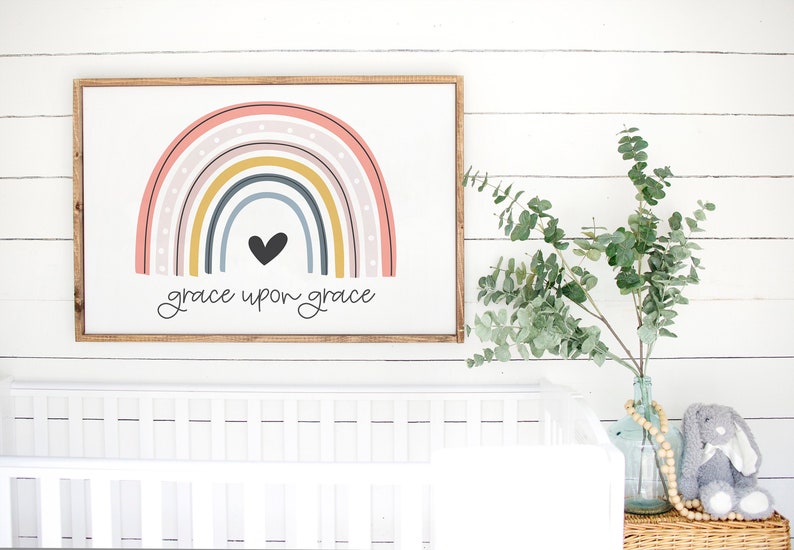 Grace Upon Grace Print Christian Prints Christian Nursery - Etsy