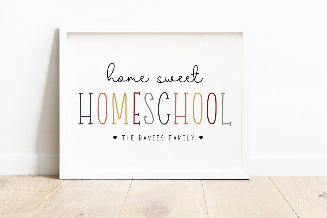 DIGITAL FILE, Home Sweet Homeschool, Personalized Homeschool Sign ...