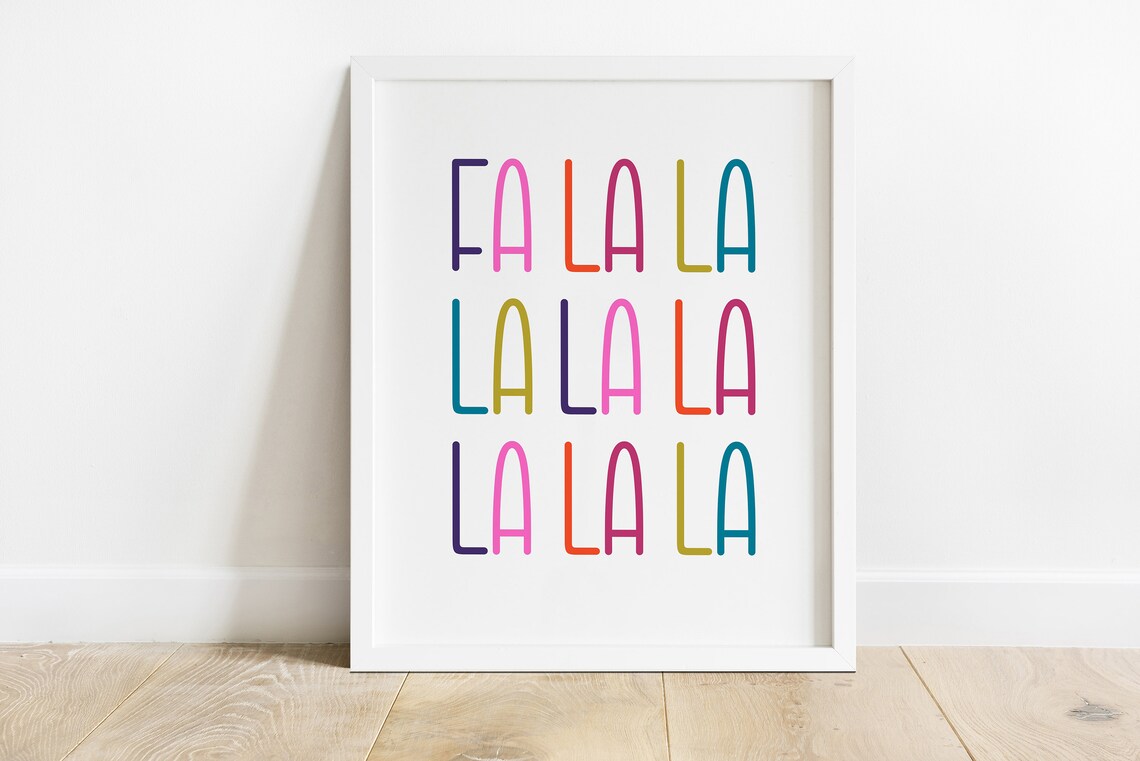 Fa La La La La Printable Fa La La La La Sign Christmas - Etsy