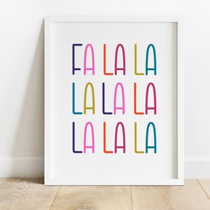 Fa La La La La Printable, Fa La La La La Sign, Christmas Printable ...