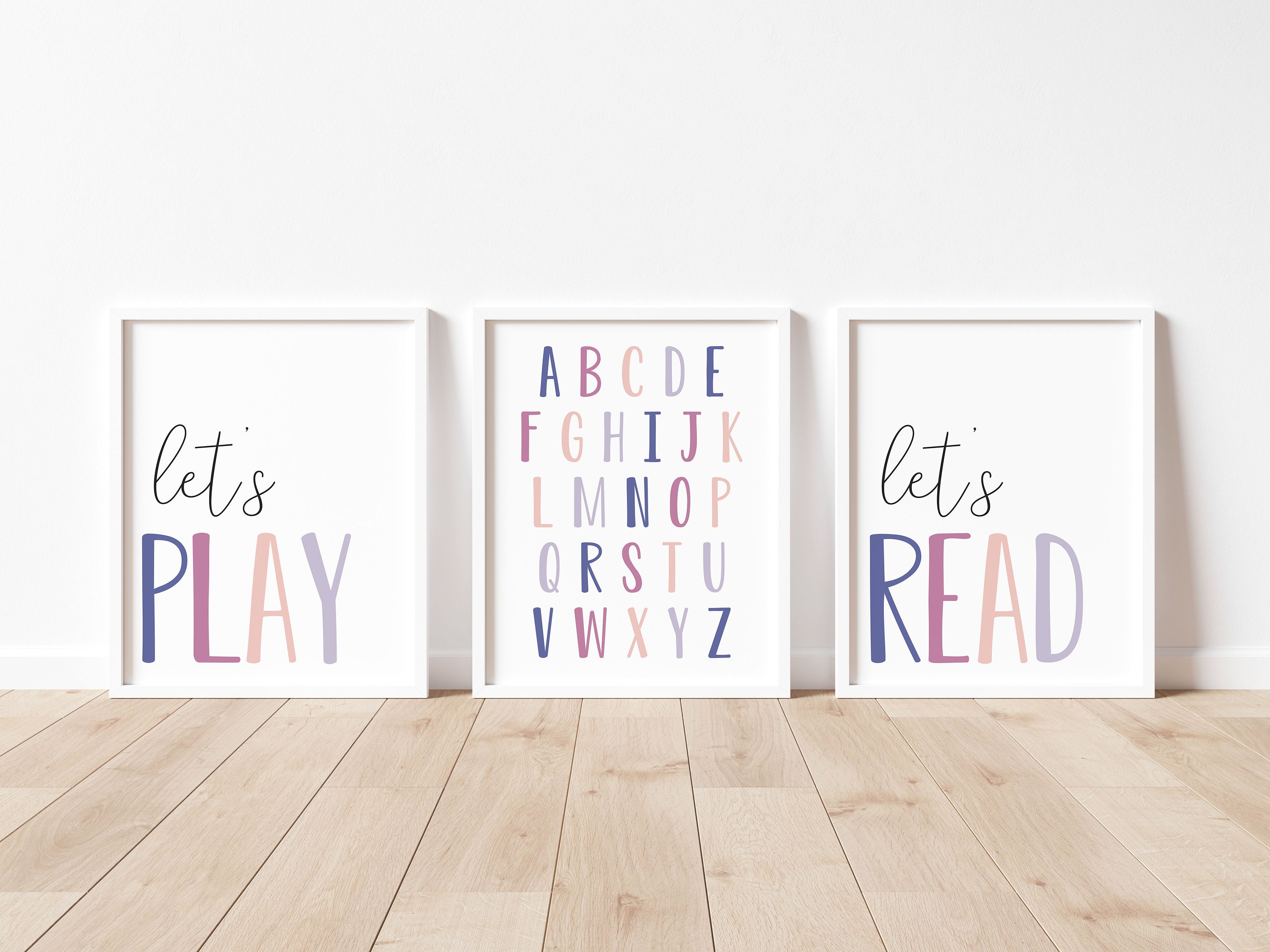 Set of 3 Playroom Printables Kids Room Decor Let's Play | Etsy
