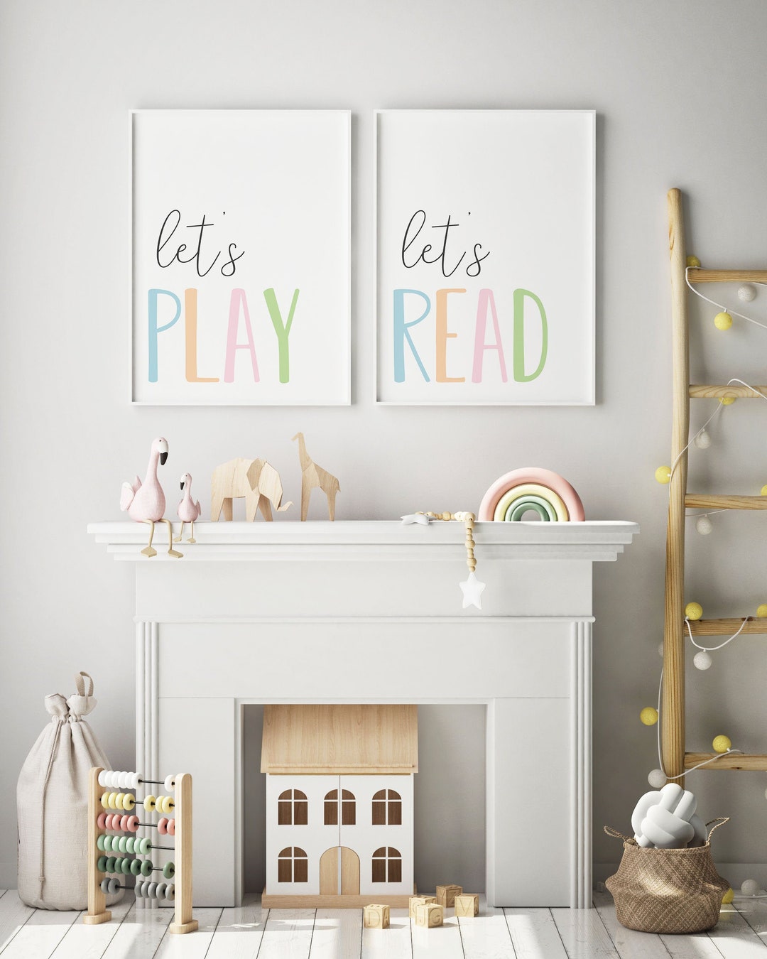 Set of 2 Prints Download Playroom Printables Kids Room - Etsy