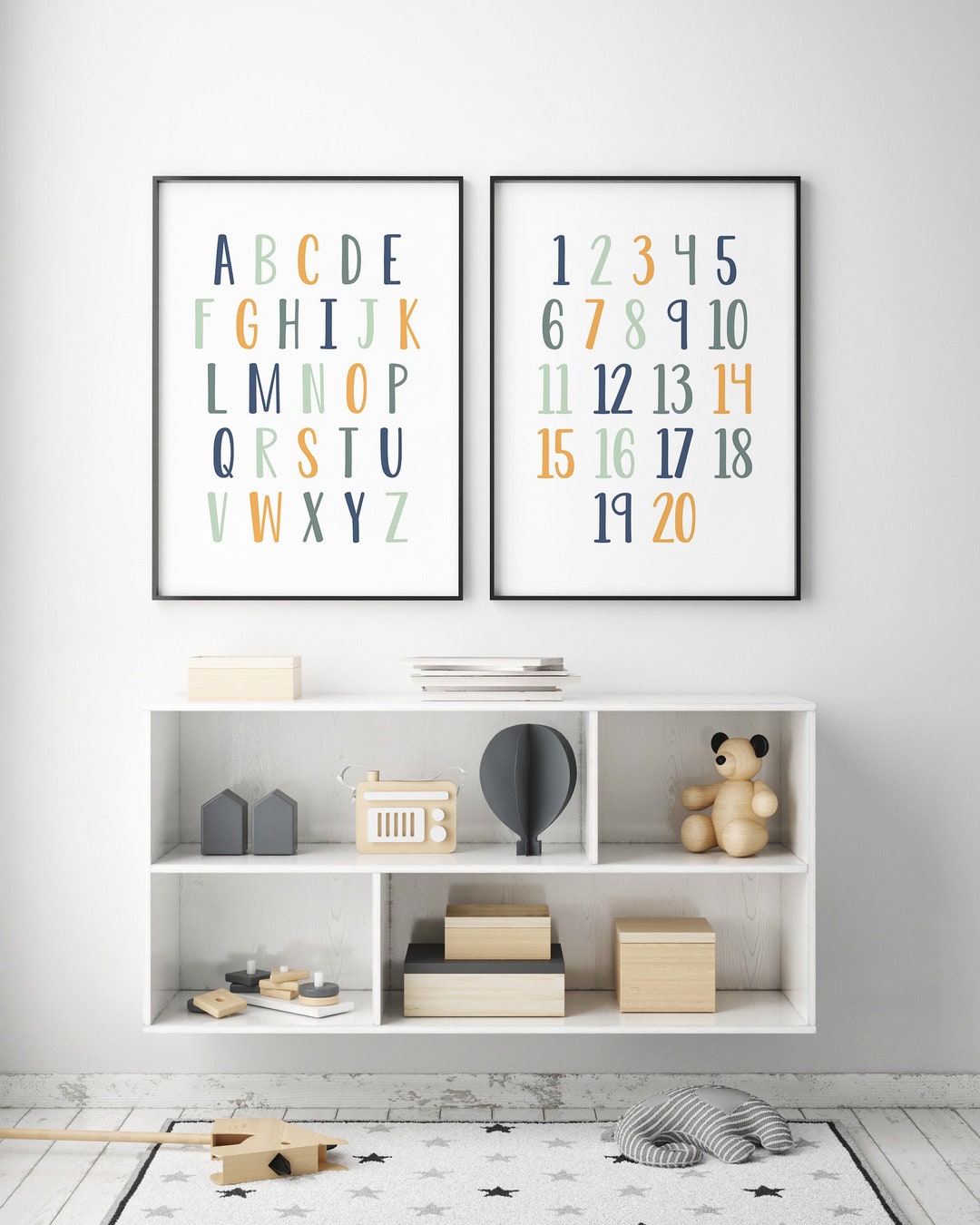Alphabet & Number Prints: Educational Posters (digital Files) - Etsy