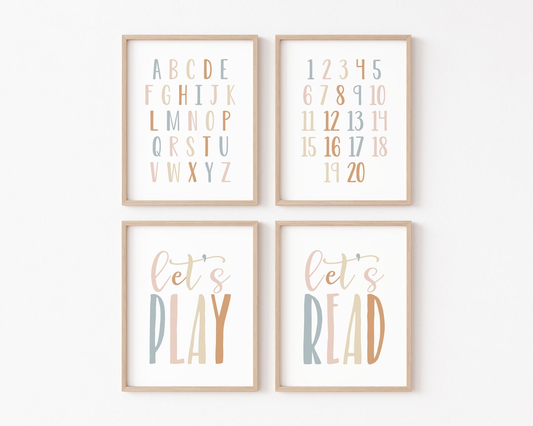 DIGITAL FILES, Set of 4 Prints Downloads, Kids Room Decor, Playroom ...