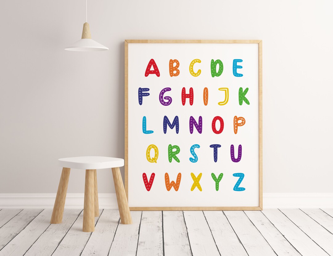 Alphabet Poster, ABC Wall Art, Alphabet Print, Nursery Decor, Nursery ...