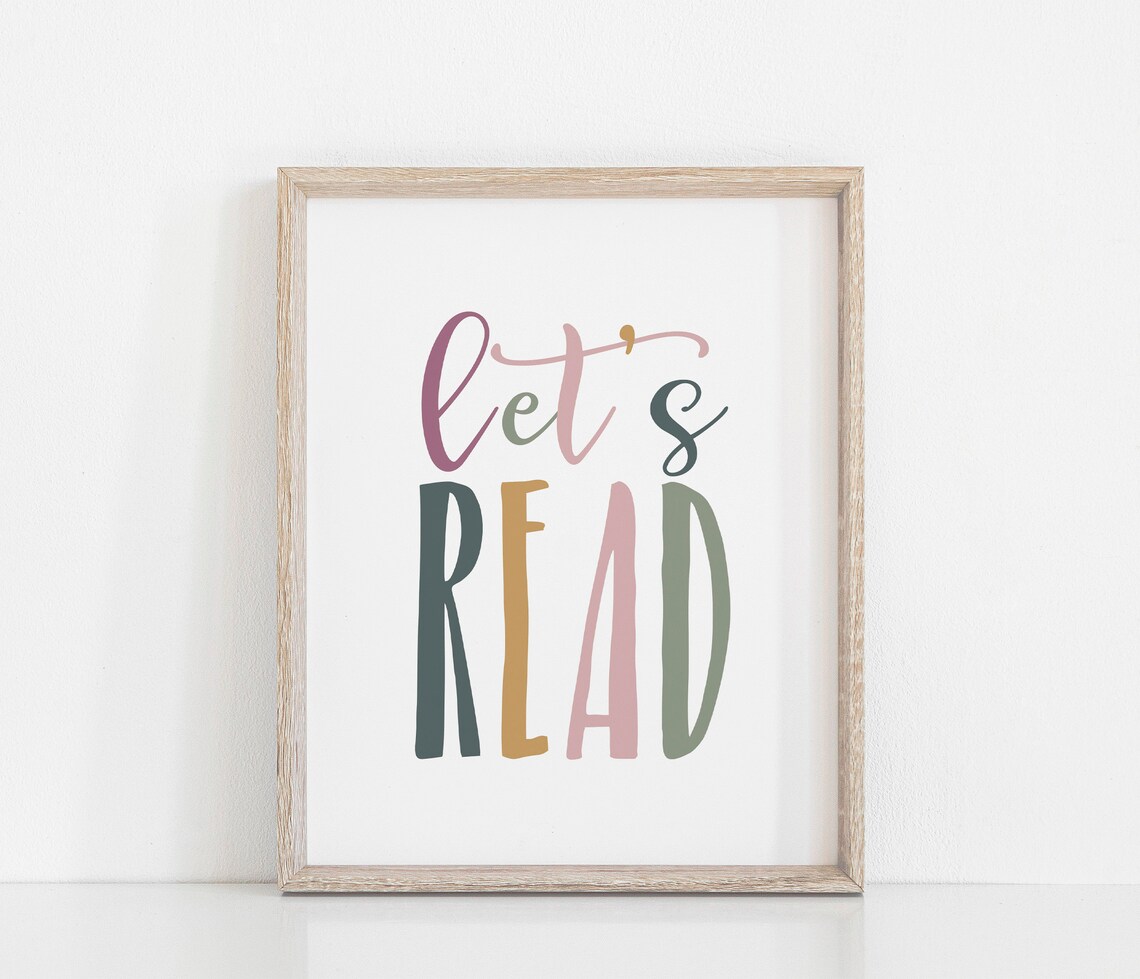 Let's Read Print Reading Print for Children Playroom - Etsy