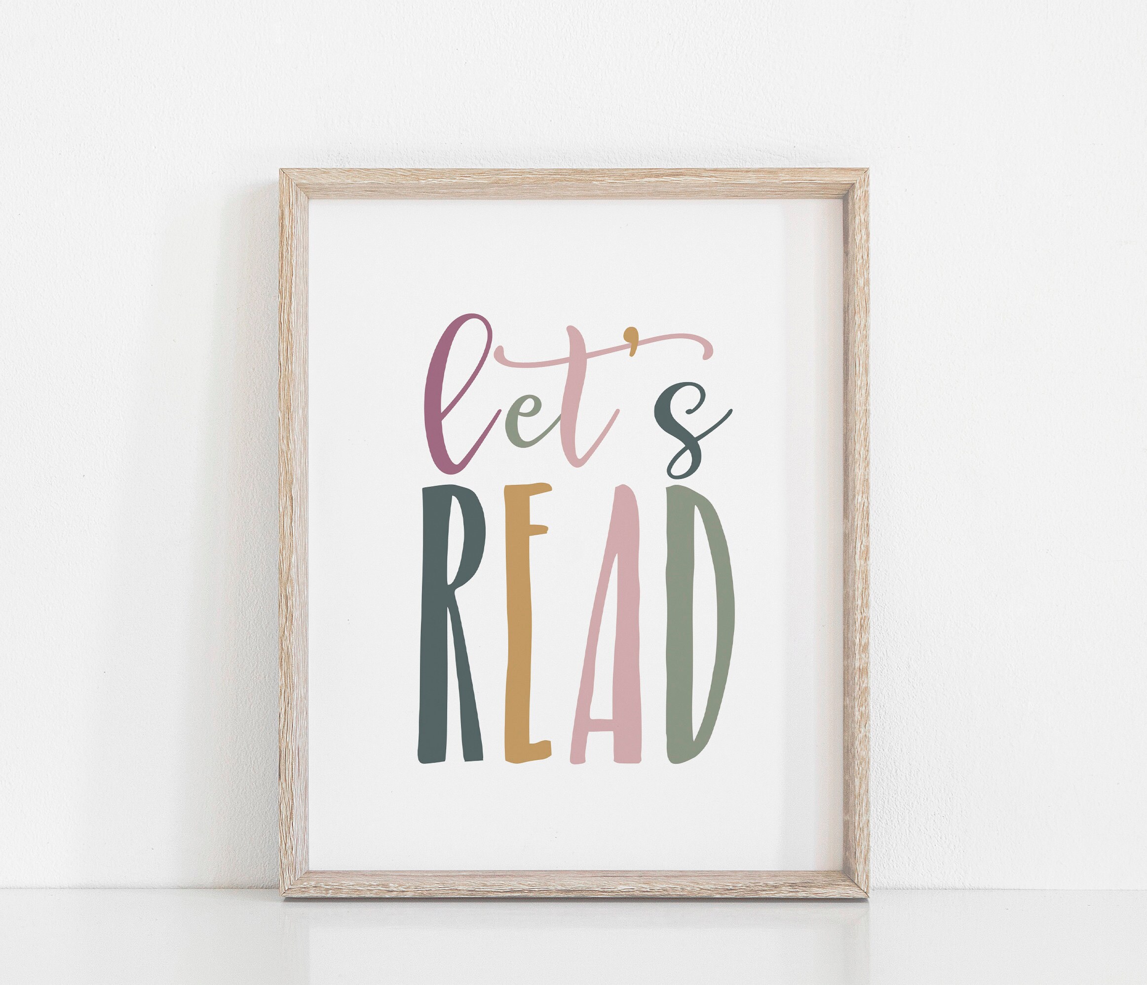 Let's Read Print Reading Print for Children Playroom | Etsy