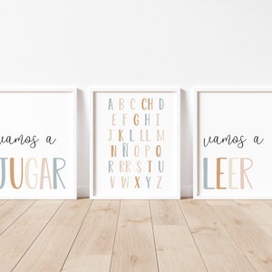 DIGITAL FILES, Spanish, Set of 3 Playroom Prints, Playroom Wall Decor ...