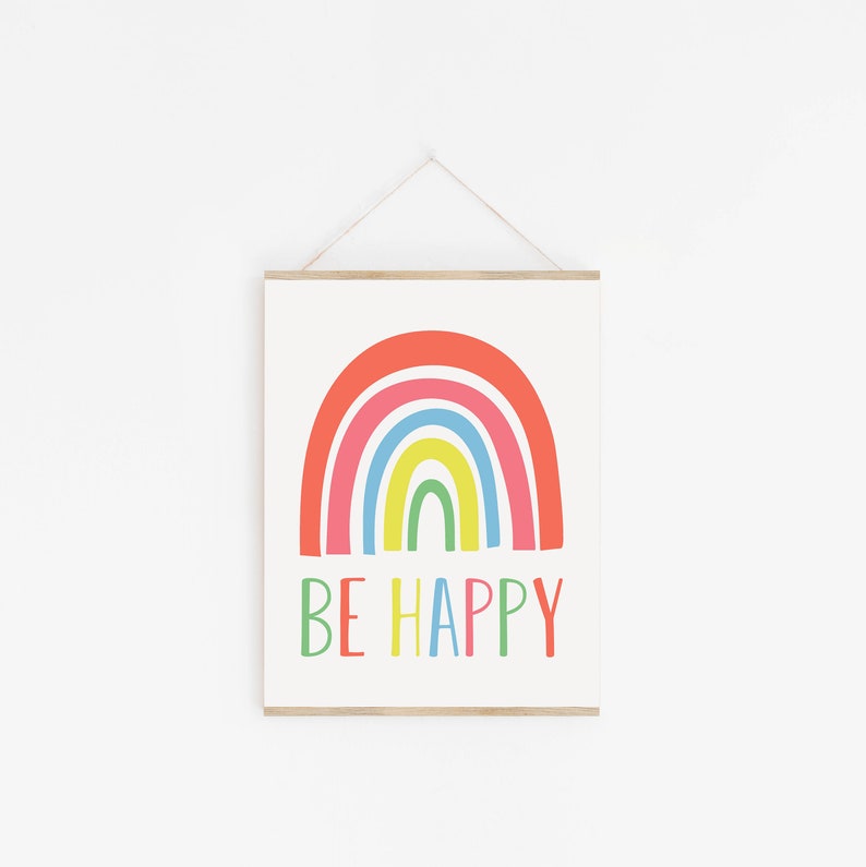 Be Happy Print Playroom Wall Art Playroom Print Toddler - Etsy