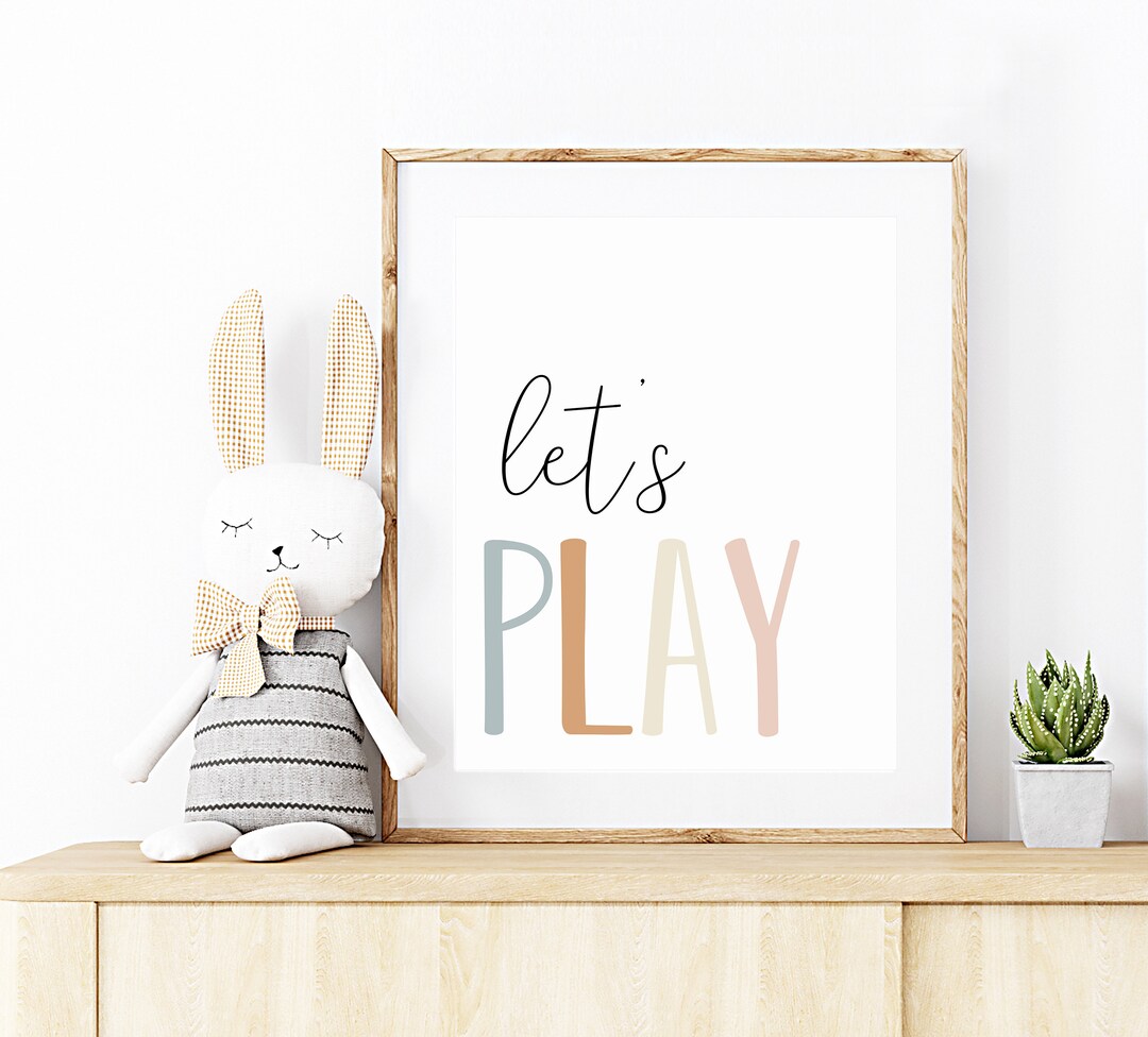 DIGITAL FILE, Let's Play, Playroom Wall Decor, Playroom Sign, Playroom ...
