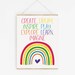 Create Dream Inspire Play Explore Learn Imagine, Classroom Prints ...