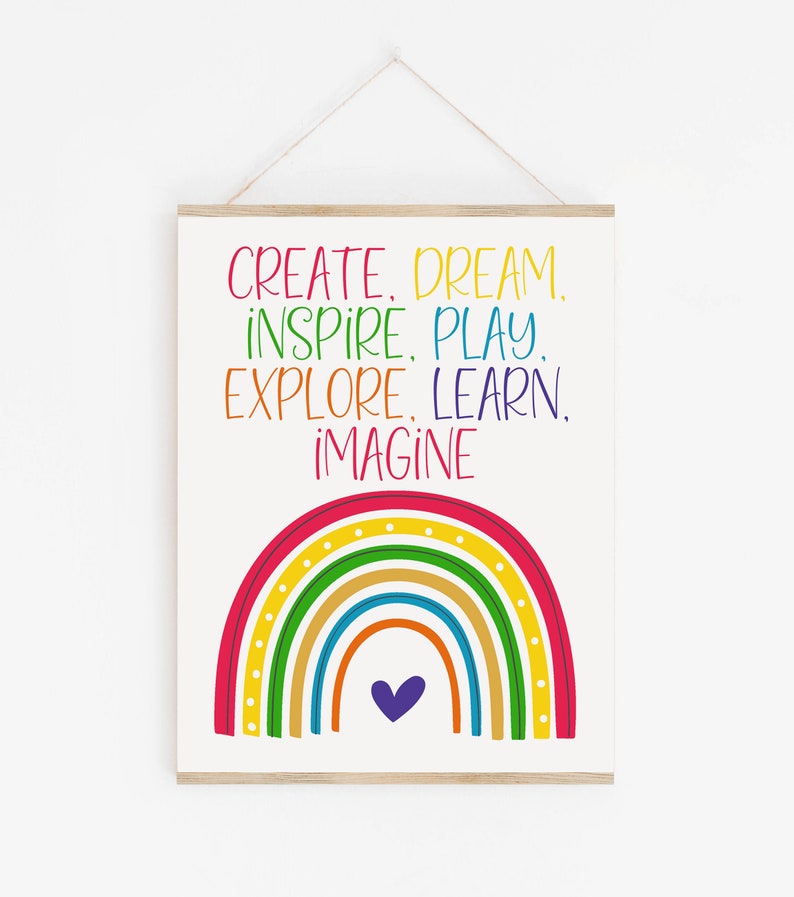 Create Dream Inspire Play Explore Learn Imagine Classroom - Etsy