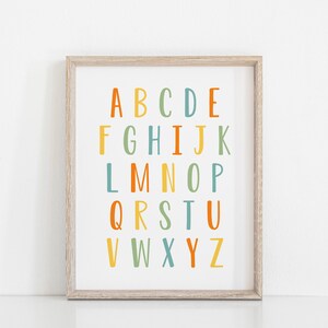 DIGITAL FILE, Alphabet Poster, Alphabet Print, Nursery Decor, Kids Room ...