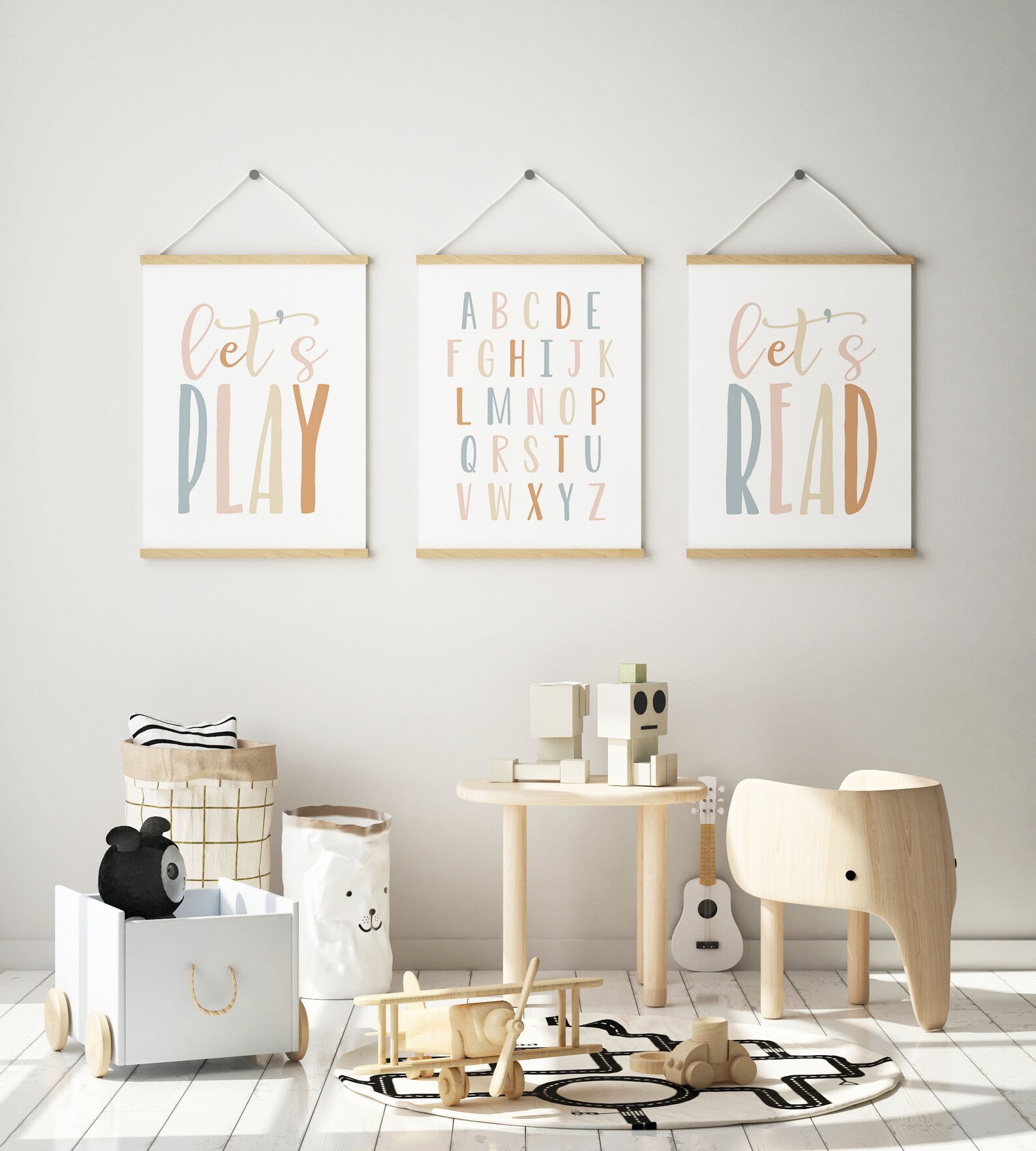 Alphabet Poster ABC Wall Art Alphabet Print Nursery Decor - Etsy