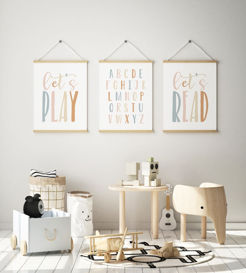 Alphabet Poster ABC Wall Art Alphabet Print Nursery Decor - Etsy