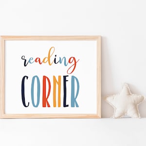 Reading Corner Printable, Reading Corner Wall Art, Reading Corner Decor ...