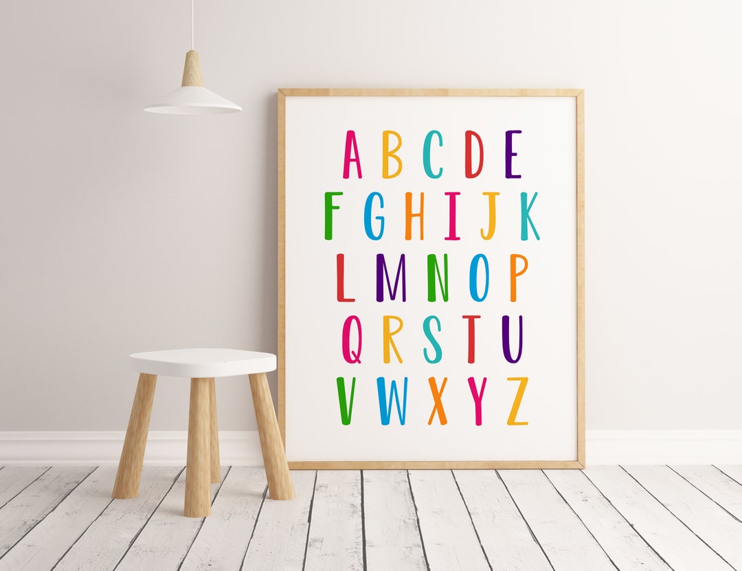 Alphabet Poster, ABC Wall Art, Alphabet Print, Nursery Decor, Nursery ...