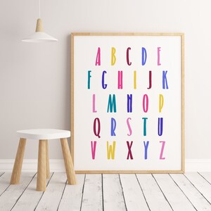 Alphabet Printable, Alphabet Poster, ABC Wall Art, Nursery Decor ...