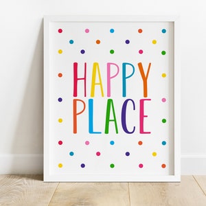 Happy Place Printable, Playroom Wall Art, Playroom Print, Toddler Wall ...
