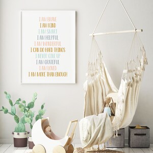 DIGITAL FILE, Words of Affirmation Wall Art, I Am Quotes, Quotes Wall ...