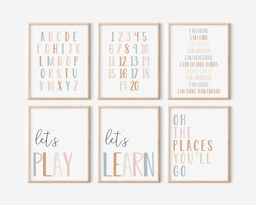 DIGITAL FILES, Playroom Wall Art, Playroom Wall Decor, Homeschool ...