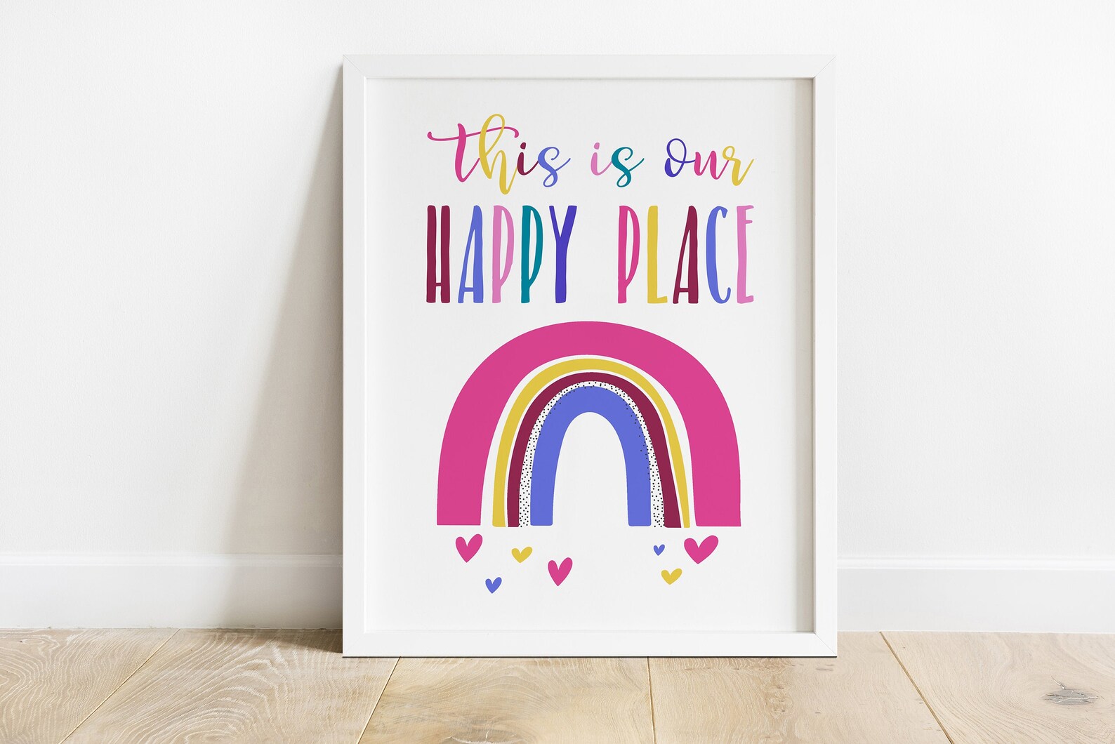 This is Our Happy Place Rainbow Printable Girls Room Decor | Etsy