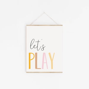 Let's Play Printable, Let's Play Sign, Playroom Wall Art, Playroom ...