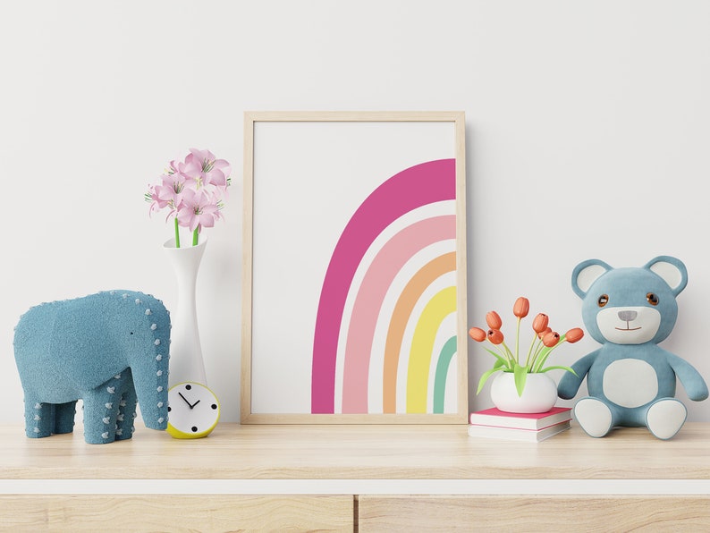 Rainbow Printable Half Rainbow Print Nursery Decor Nursery | Etsy