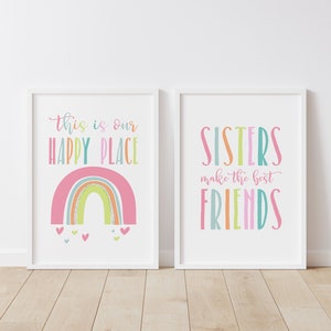 DIGITAL FILE, This is Our Happy Place, Rainbow Print, Girls Room Decor ...