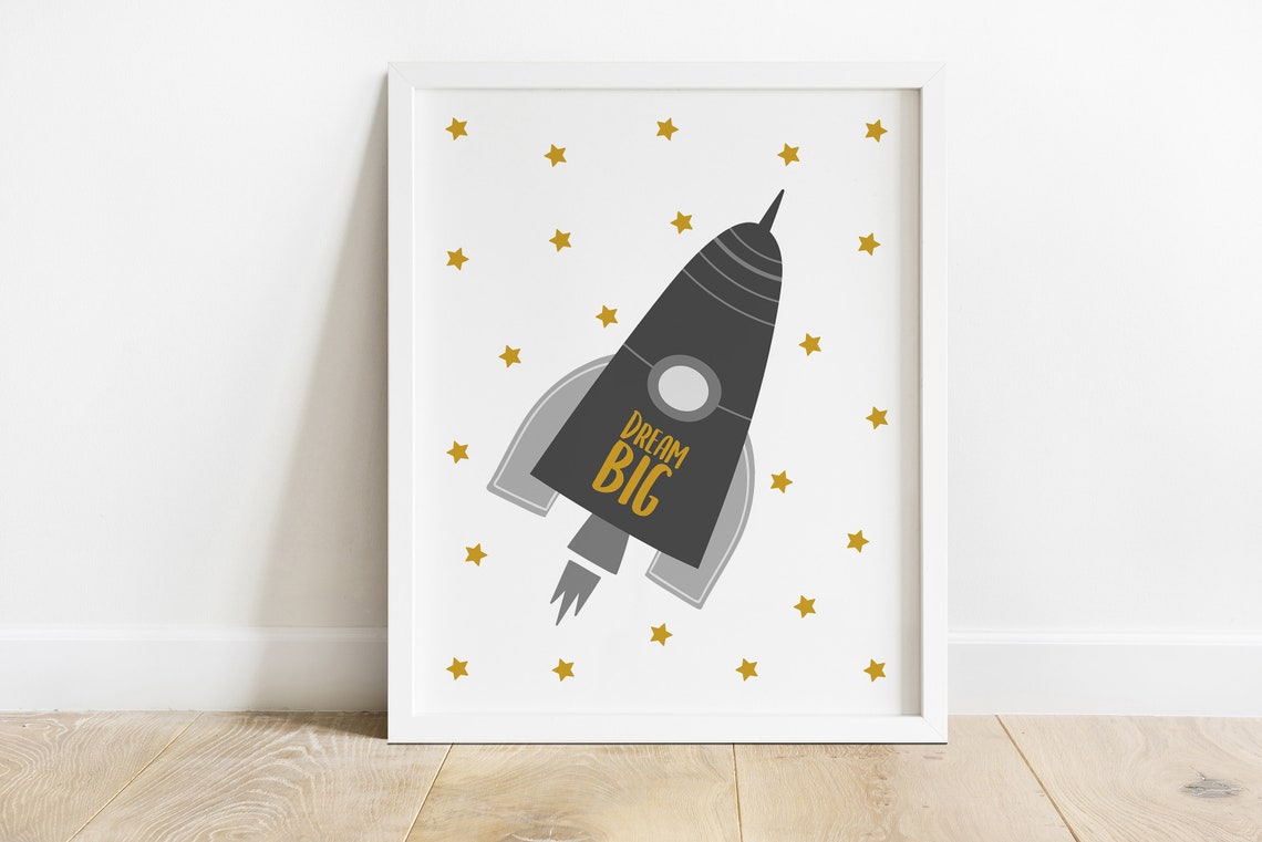 Dream Big Printable Rocket Ship Wall Art Rocket Ship Print | Etsy