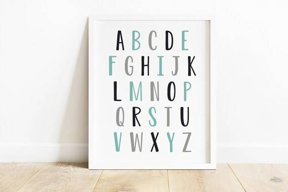 DIGITAL FILE Alphabet Poster Alphabet Wall Art Alphabet | Etsy