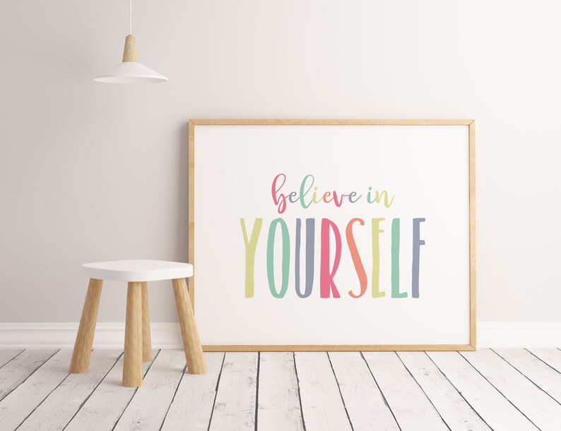 Believe in Yourself Printable Quotes for Kids Room Nursery - Etsy