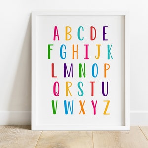 Alphabet Poster, ABC Wall Art, Alphabet Print, Nursery Decor, Nursery ...