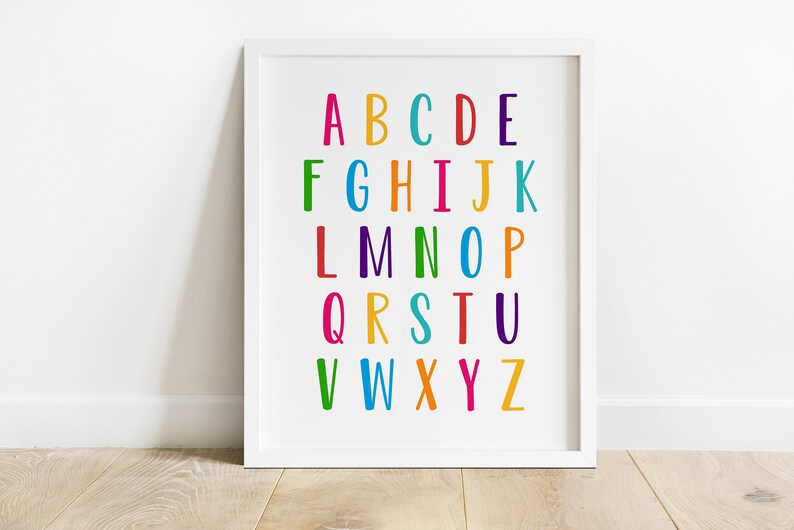 Alphabet Poster ABC Wall Art Alphabet Print Nursery Decor | Etsy