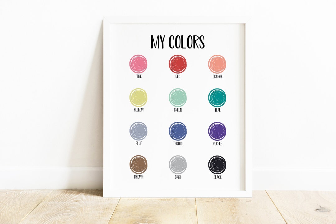 DIGITAL FILE, Colors Poster, Educational Poster, Classroom Poster ...