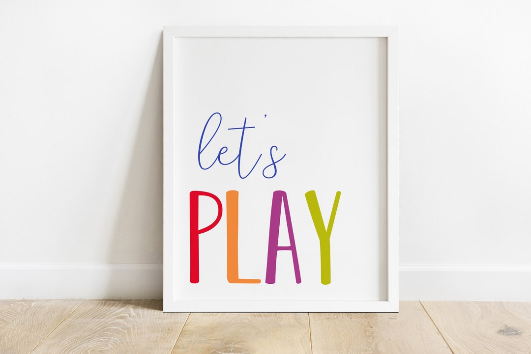 Let's Play Printable, Let's Play Sign, Playroom Decor, Playroom ...