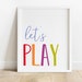 Let's Play Printable Let's Play Sign Playroom Decor - Etsy