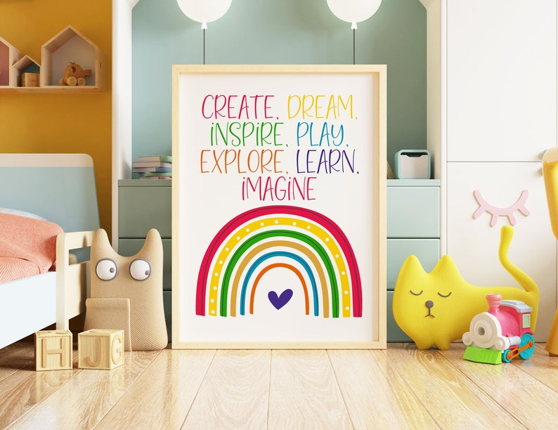 Create Dream Inspire Play Explore Learn Imagine Classroom | Etsy