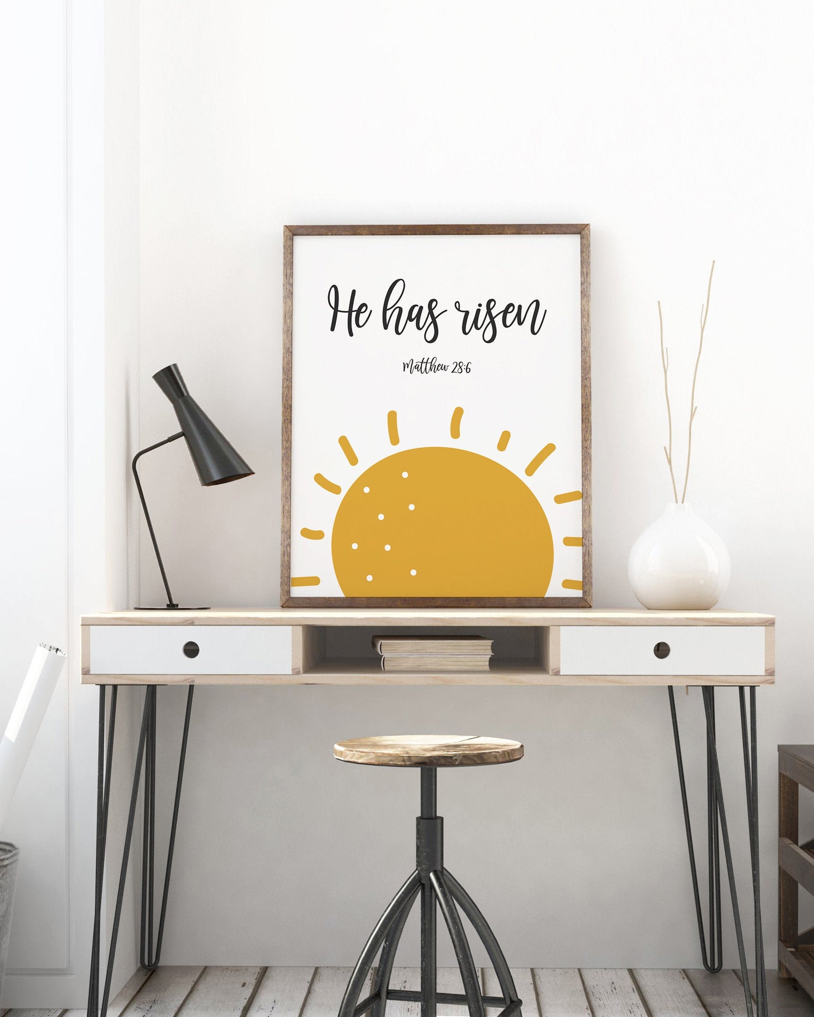 He Has Risen Sign Matthew 28:6 Easter Sign Decor Easter - Etsy