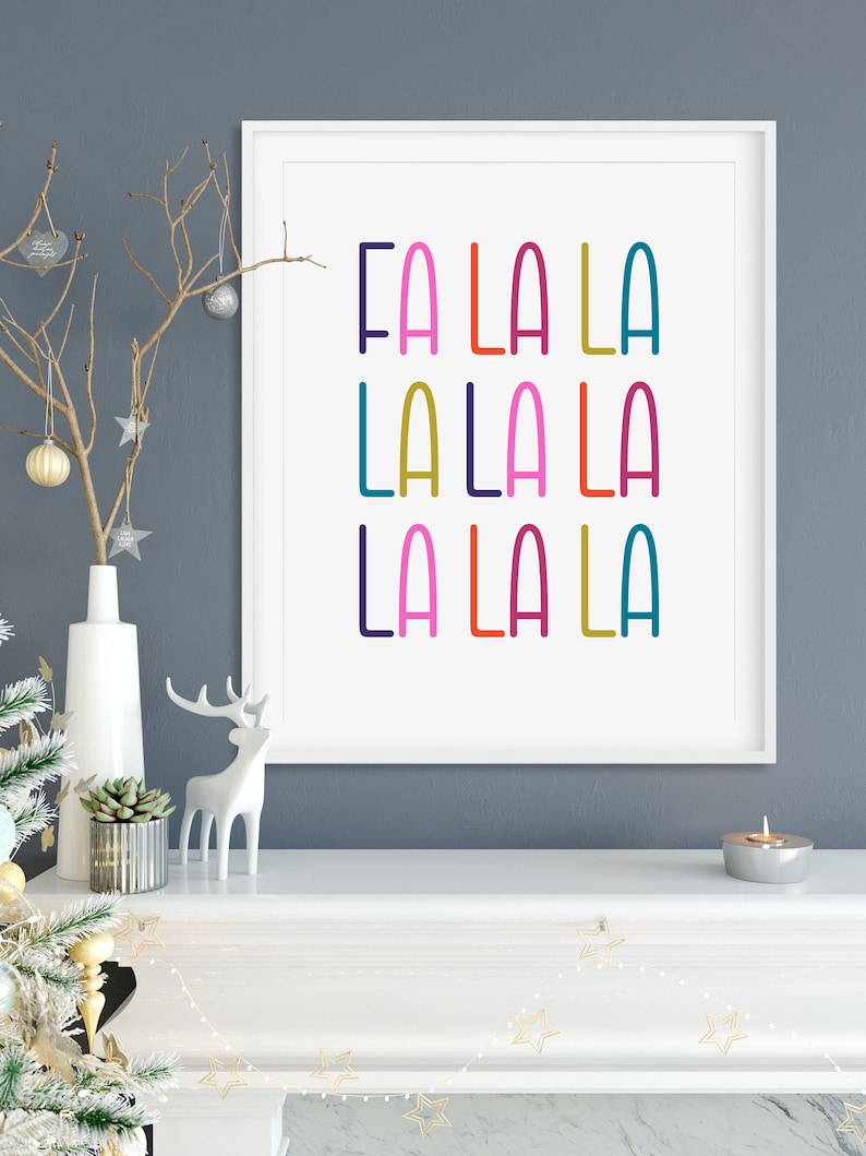 Fa La La La La Printable Fa La La La La Sign Christmas - Etsy
