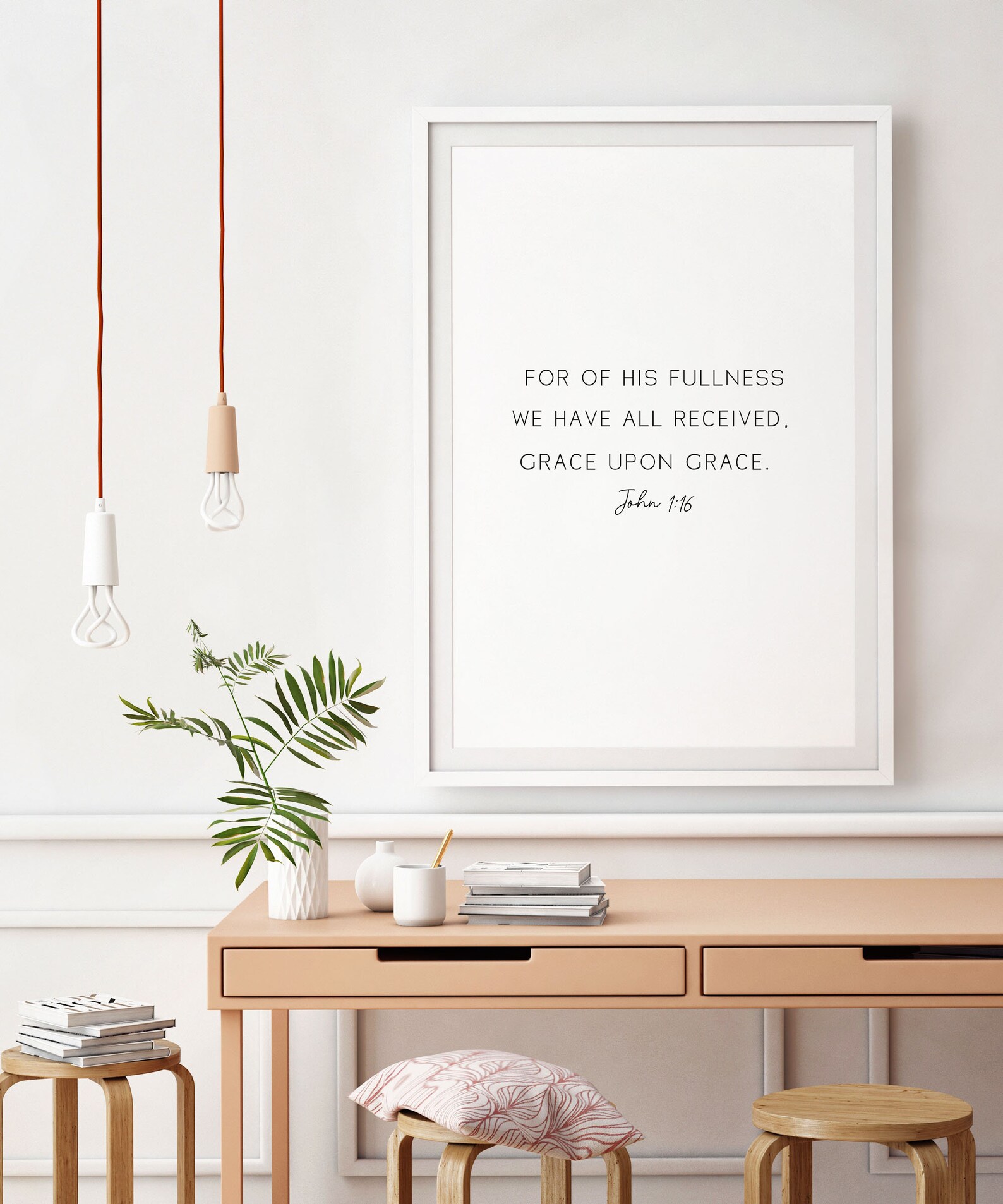 Grace Upon Grace Wall Art Modern Bible Verse Wall Art Bible | Etsy