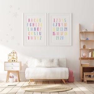 Alphabet Poster, ABC Wall Art, Alphabet Print, Nursery Decor, Kids Room ...